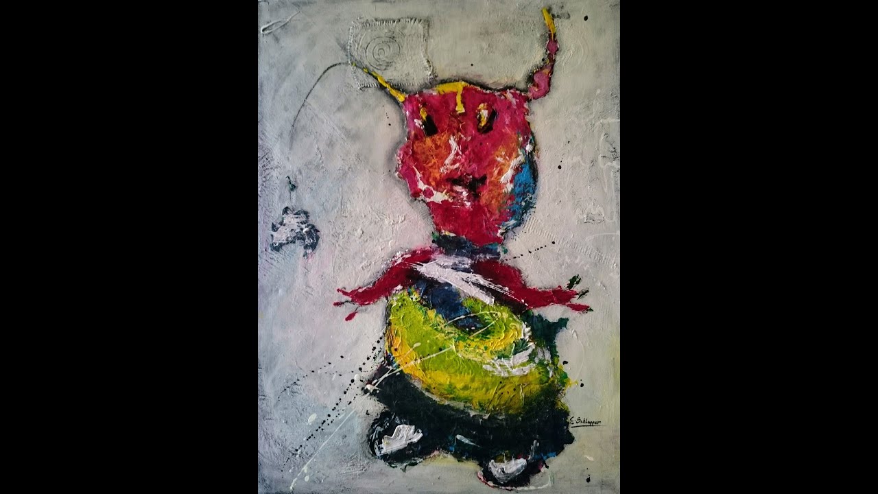 der Rotkopf Acryl-Collage 60x80 J2018 Schlapper Cäcilia - YouTube