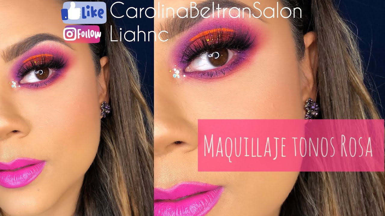 Tutorial de maquillaje paso a paso en color ROSA 💖 - YouTube