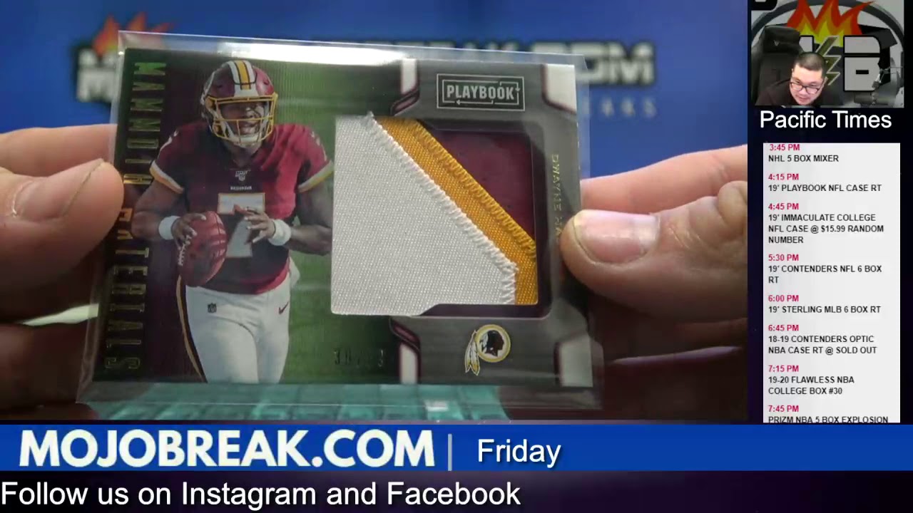 Random Team #12 - 2019 Playbook Football 8 Box Case Break - 01.10.20 ...