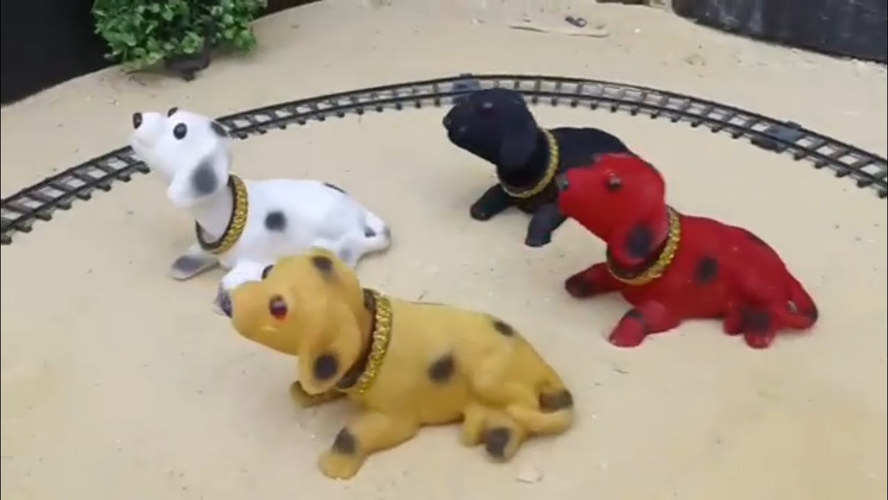 four dog and Train dance wala cartoon video | kids toy cartoon video ...