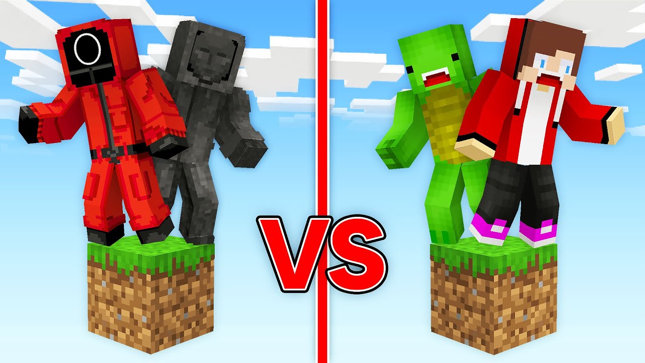 FRONT MAN Block vs JJ and Mikey Block Survival Battle in Minecraft ...
