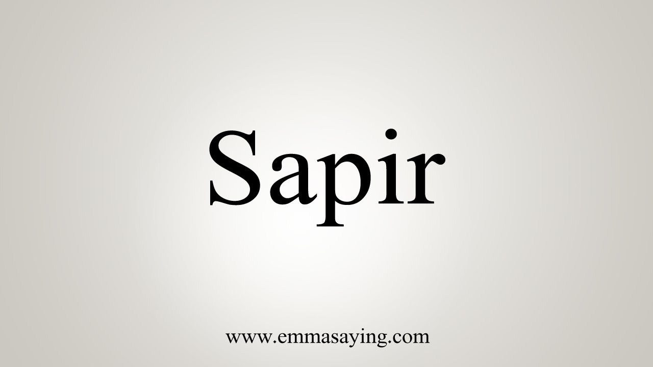 How To Say Sapir - YouTube