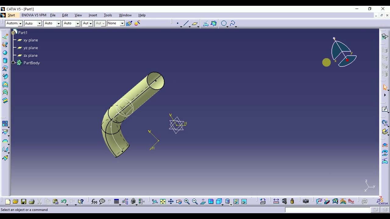 Catia v5 : SURFACING MULTISECTION SOLID & SWEEP - YouTube