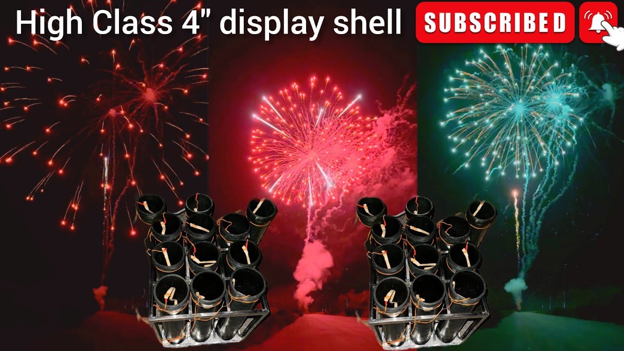 High Class 4" display shell (高级4寸礼花弹18种花式效果) - YouTube