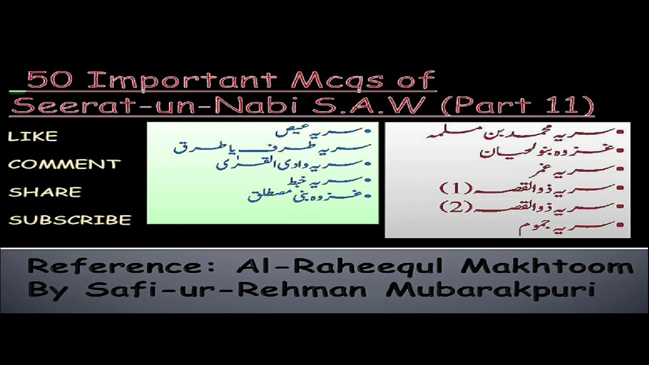 Important mcqs of Ghazwa Banu Mustaliq | Islamic studies mcqs | Qul TV ...