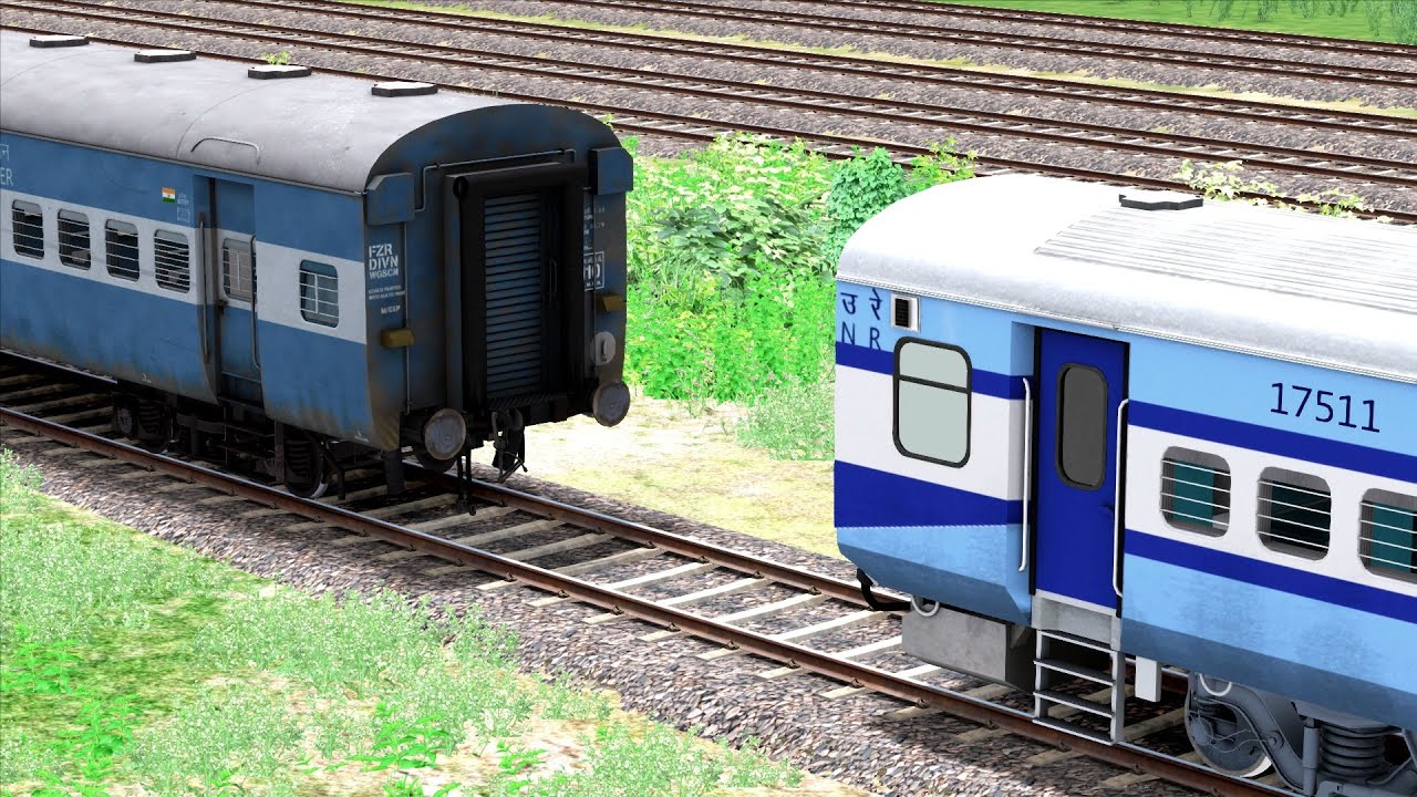 LHB BLUE COACH COUPLING OLD ICF BLUE COACHES - Train Simulator - YouTube