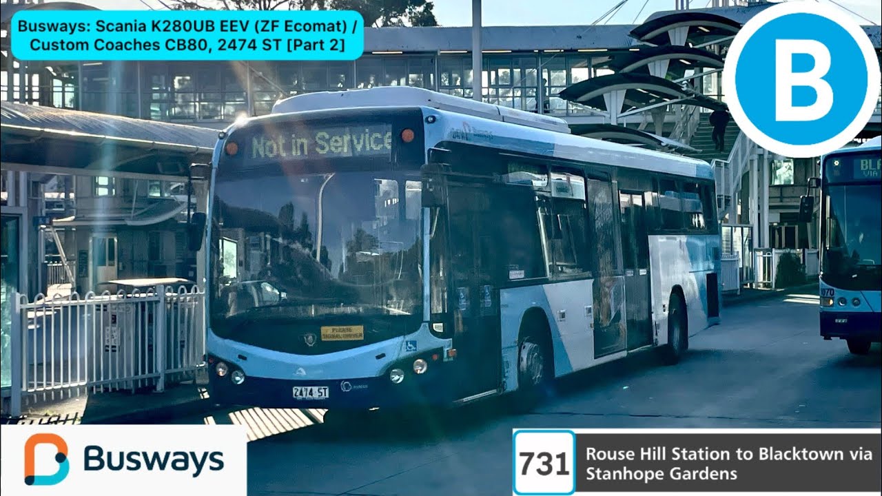 Busways: Scania K280UB EEV (ZF Ecomat) / Custom Coaches CB80, 2474 ST ...