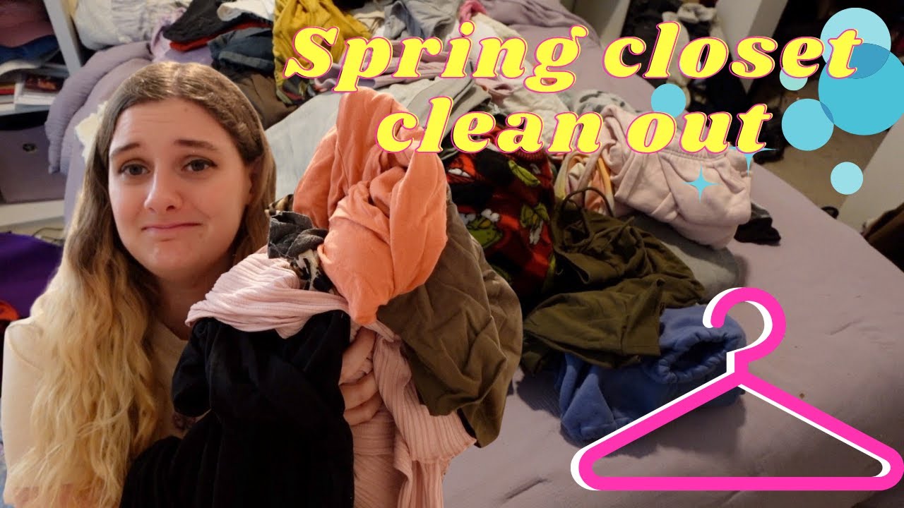 Spring cleaning closet clean out! - YouTube