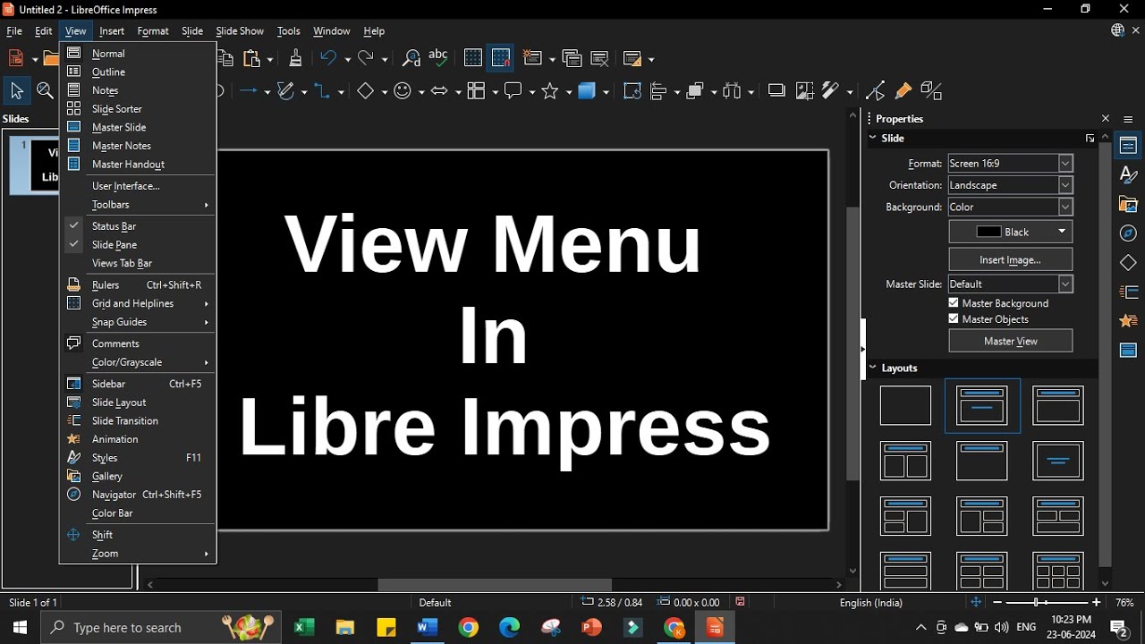 View Menu Normal to Master Handout Libre Impress | Libre Office part 45 ...