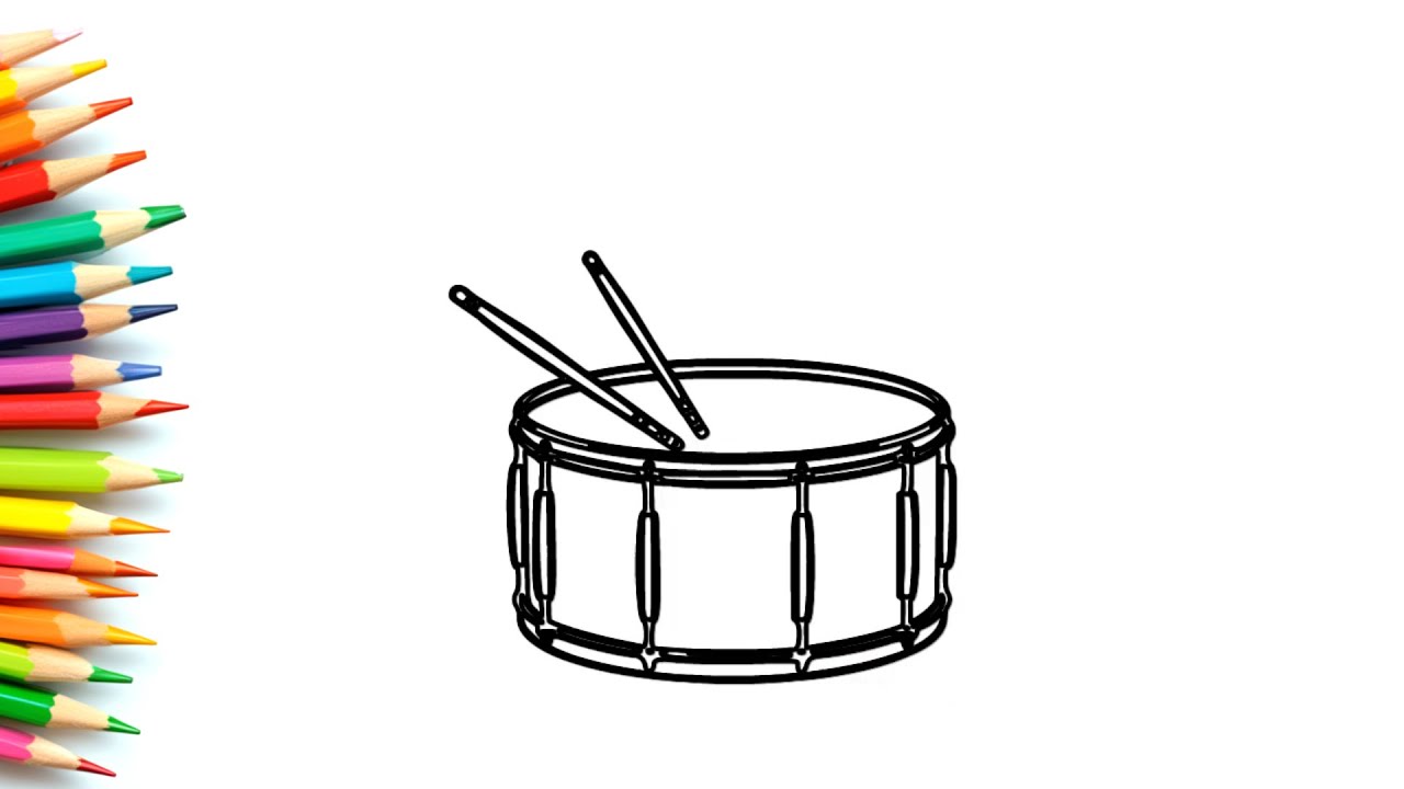 How to draw a Snare drum - Lesson for all skill levels - YouTube