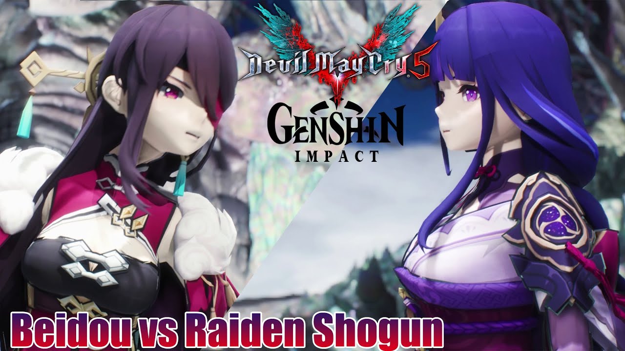Raiden Shogun (Vergil) vs Beidou (Dante) - DMC5 x Genshin Impact - YouTube
