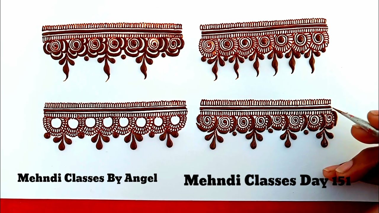 Basic Heena Border Mehndi Designs !! Mehndi Classes !! मेंहदी लगाना ...