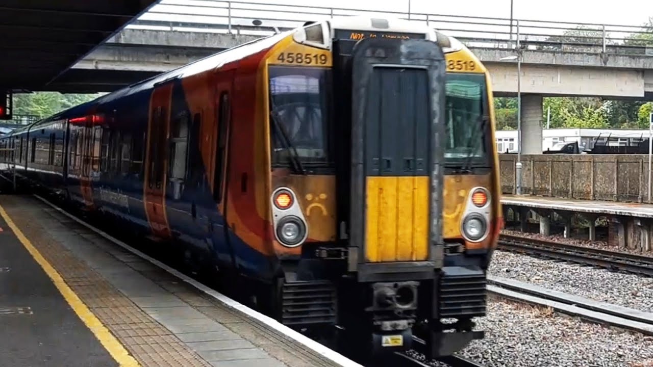 SWR Class 458 units rare down through Bournemouth to Bournemouth Depot ...
