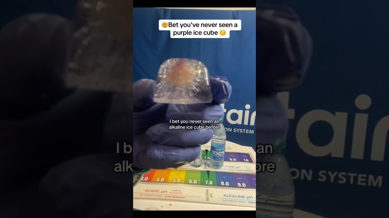 Bet you’ve never seen a alkaline ice cub before🤯 #water #alkaline #ice ...