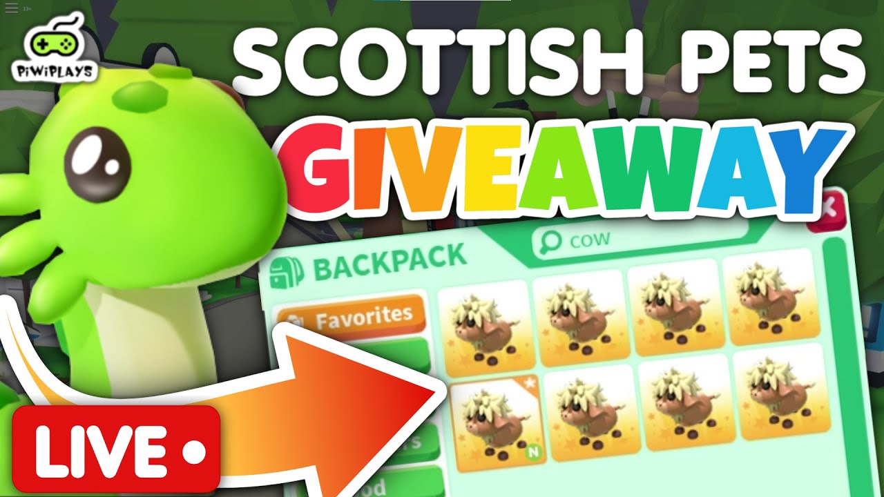 Streaming Adopt Me LIVE! | Scottish Pets GIVEAWAY WINNERS - YouTube