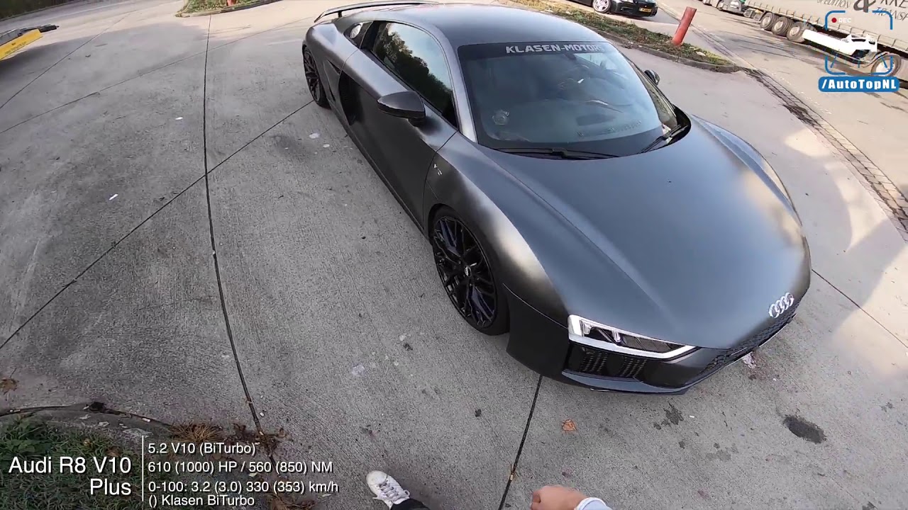 1000HP AUDI R8 V10 PLUS BITURBO Klasen 0-346km/h - YouTube
