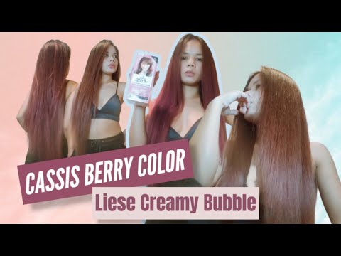 LIESE CASSIS BERRY ON BLEACH HAIR | DIY Liese Creamy Bubble Hair Color ...