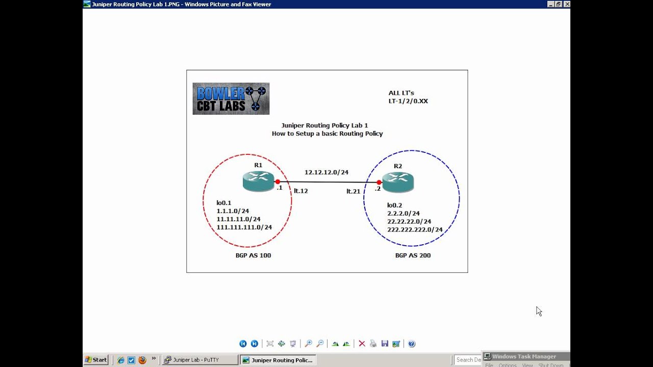 Juniper Routing Policy Lab 1 - YouTube