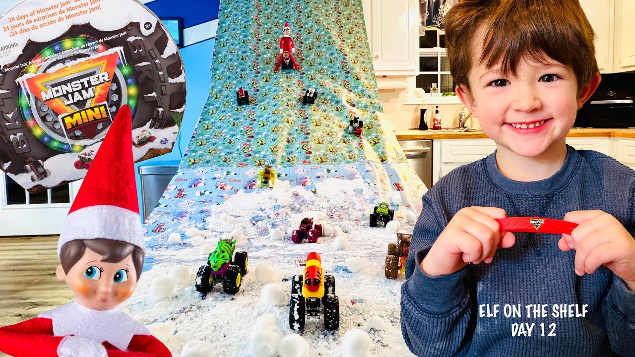 Elf On The Shelf Day 12 Monster Jam Mini Christmas Advent Calendar ...