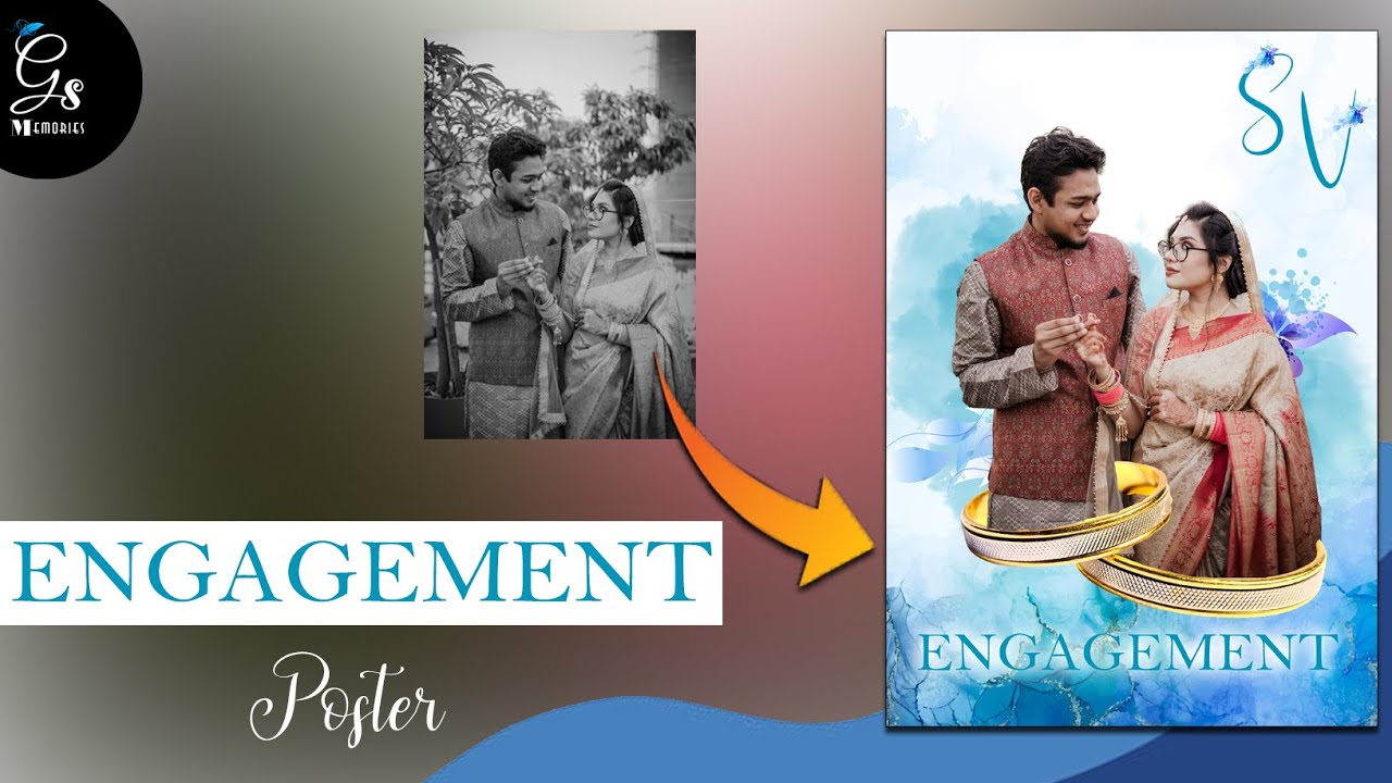 How to make a engagement Poster design in photoshop #engagement # ...