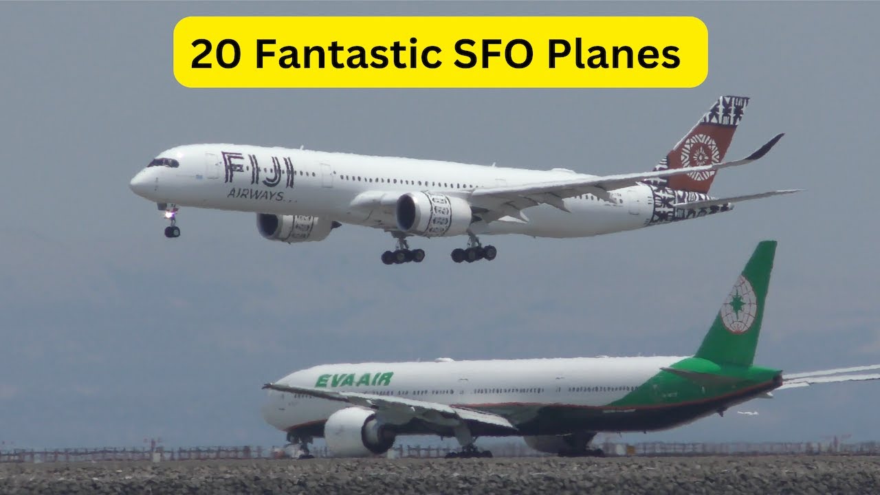 20 FANTASTIC Takeoffs and Landings at SFO - Plane Spotting San ...