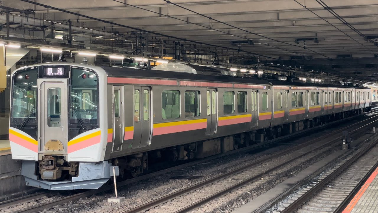 【4K高画質】【E129系B15編成4両 OM入場回送（装置保全）】E129系0番台ﾆｲB15編成が回送電車として大宮駅6番線に到着停車〜発車 ...