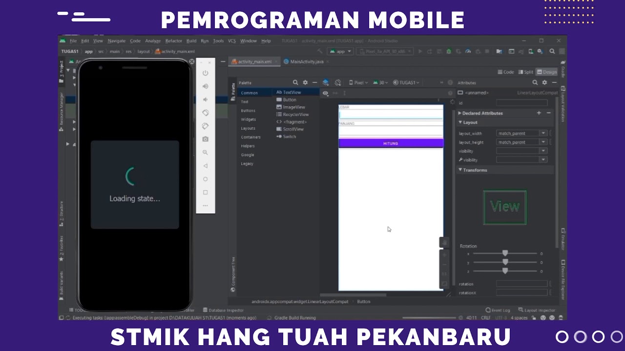 TUGAS KULIAH (Membuat pemograman Aritmatika sederhana menggunakan Android Studio - YouTube