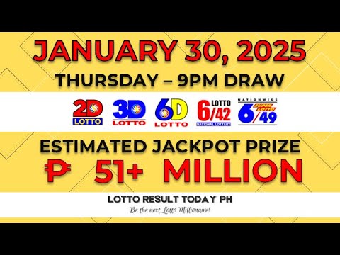 Lotto Result Today 9PM Draw January 30 2025 PCSO EZ2 Swertres Draw ...