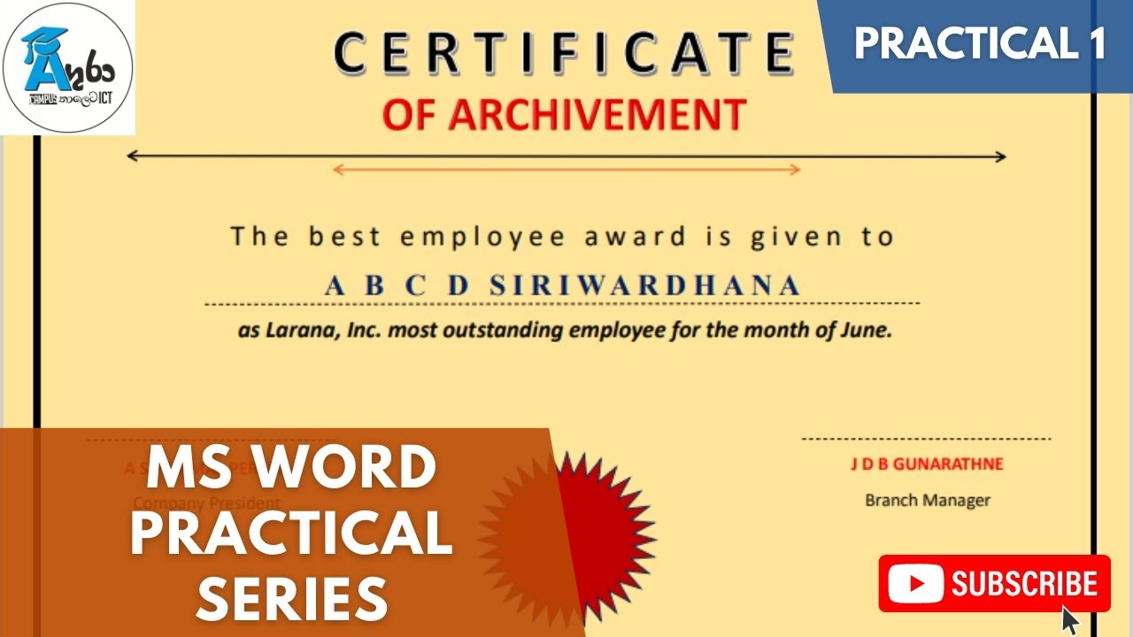 Grade 10 ICT Practical Day 1 | MS WORD |O/L ICT - YouTube