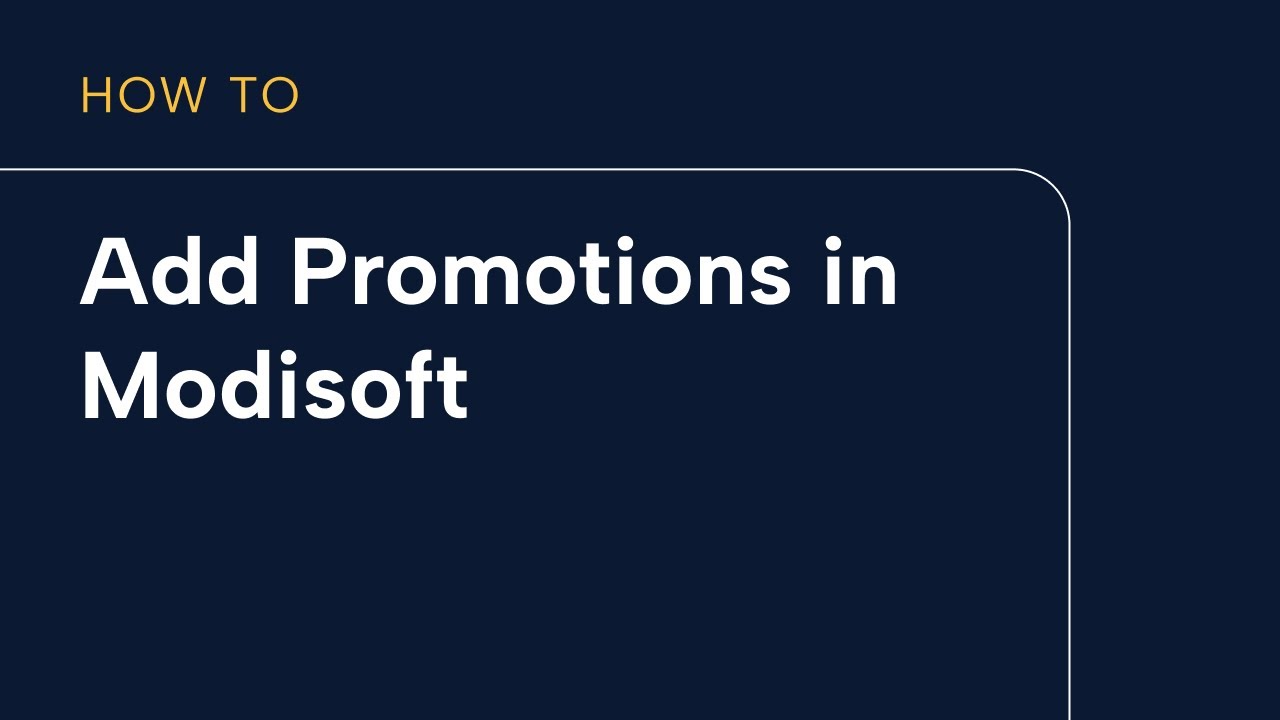 How to add Promotions in Modisoft - YouTube