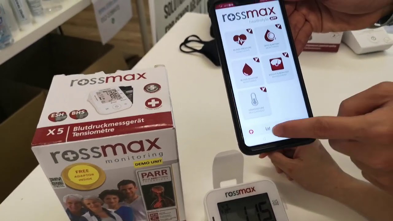 Rossmax blood pressure monitoring Bluetooth X5 - YouTube