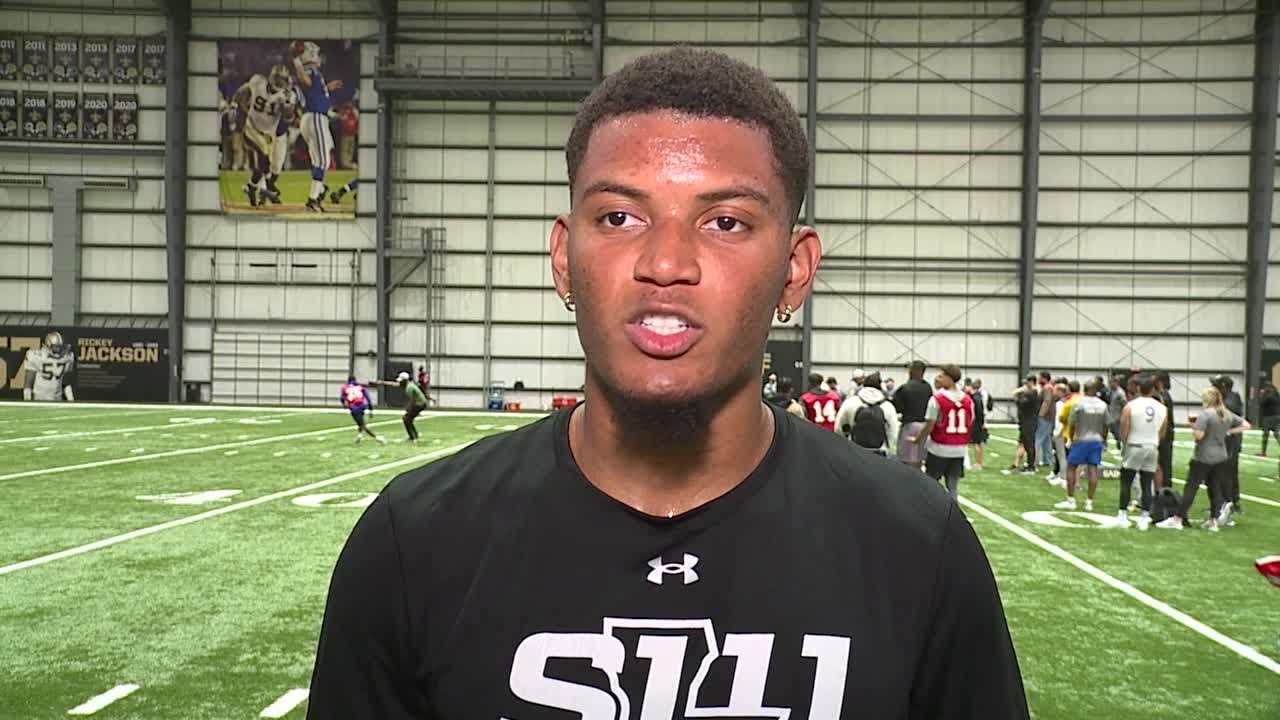 Southeastern QB/WR Cephus Johnson at 2023 Pro Day in New Orleans - YouTube