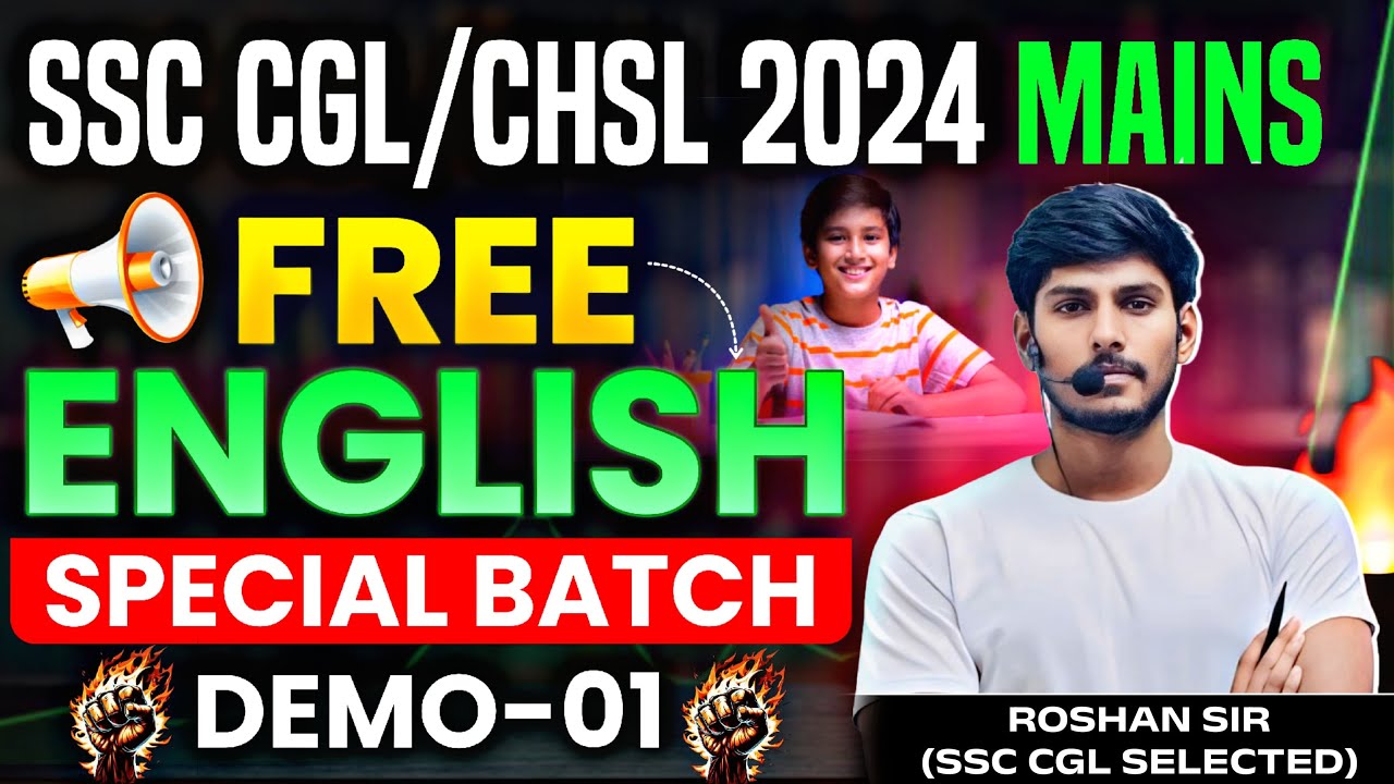 Demo Class - 01 || Free English Special Batch for SSC CGL 2024 Mains ...