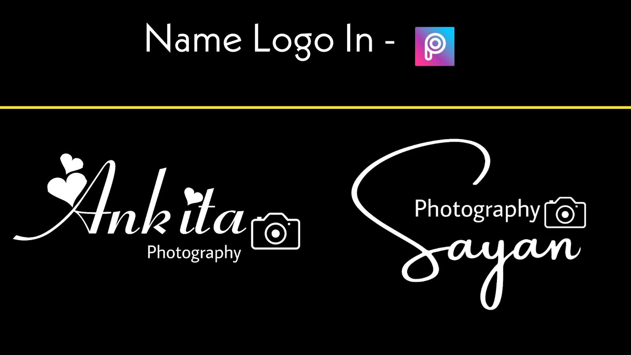 Name Logo Editing For Photography In Picsart || How to Create Name Logo ...