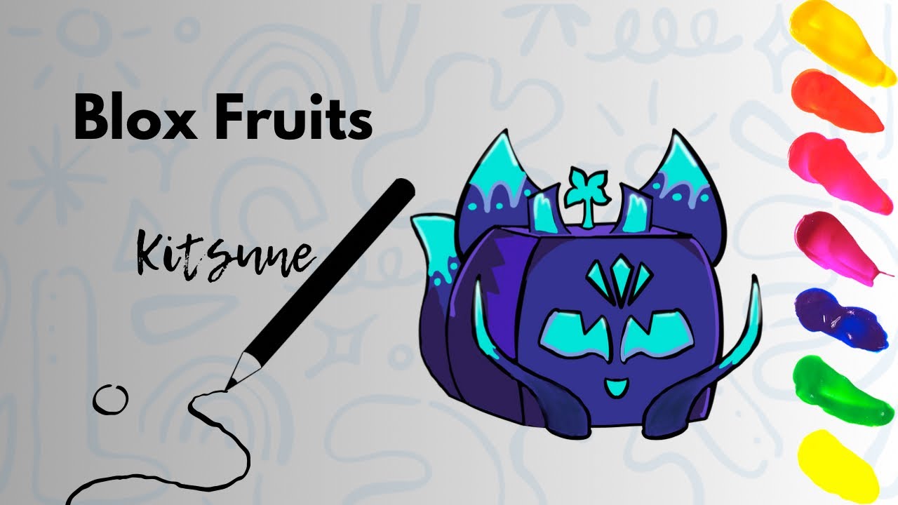 Drawing Kitsune from Blox Fruits in Timelapse | Easy drawing ideas # ...