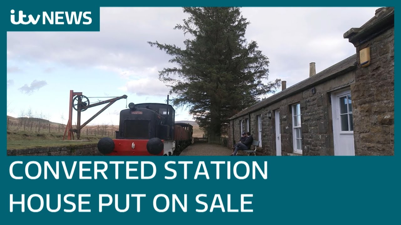 Converted station house cottage with its own train put up for sale ...