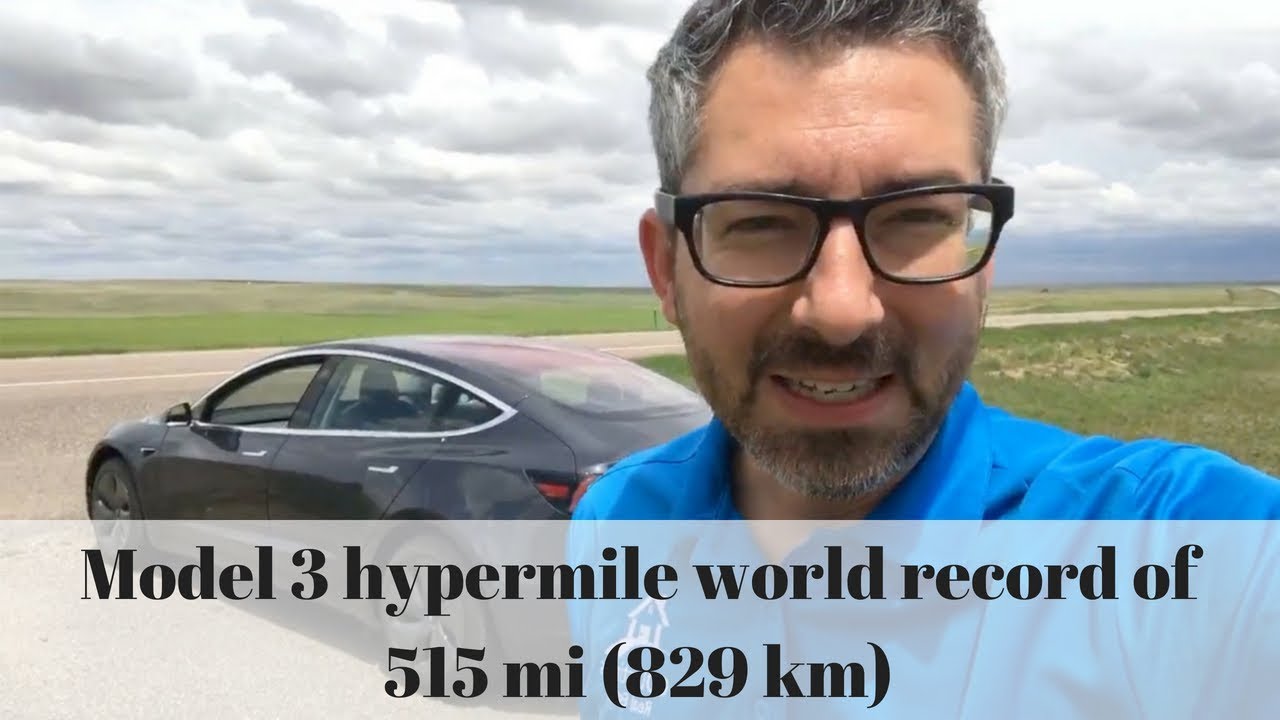 Model 3 hypermile world record of 515 miles (829 km) - YouTube