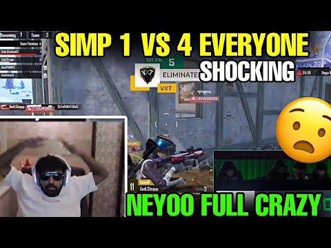 Simp 1vs4 🤯 || Neyoo Crazy Recation 😱 || Everyone On Shocked 😮 || # ...