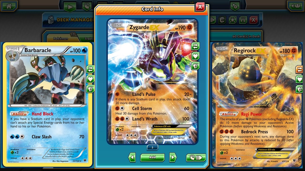 Pokemon TCGO - Zygarde EX/Regirock EX/Barbaracle Standard Deck! - YouTube