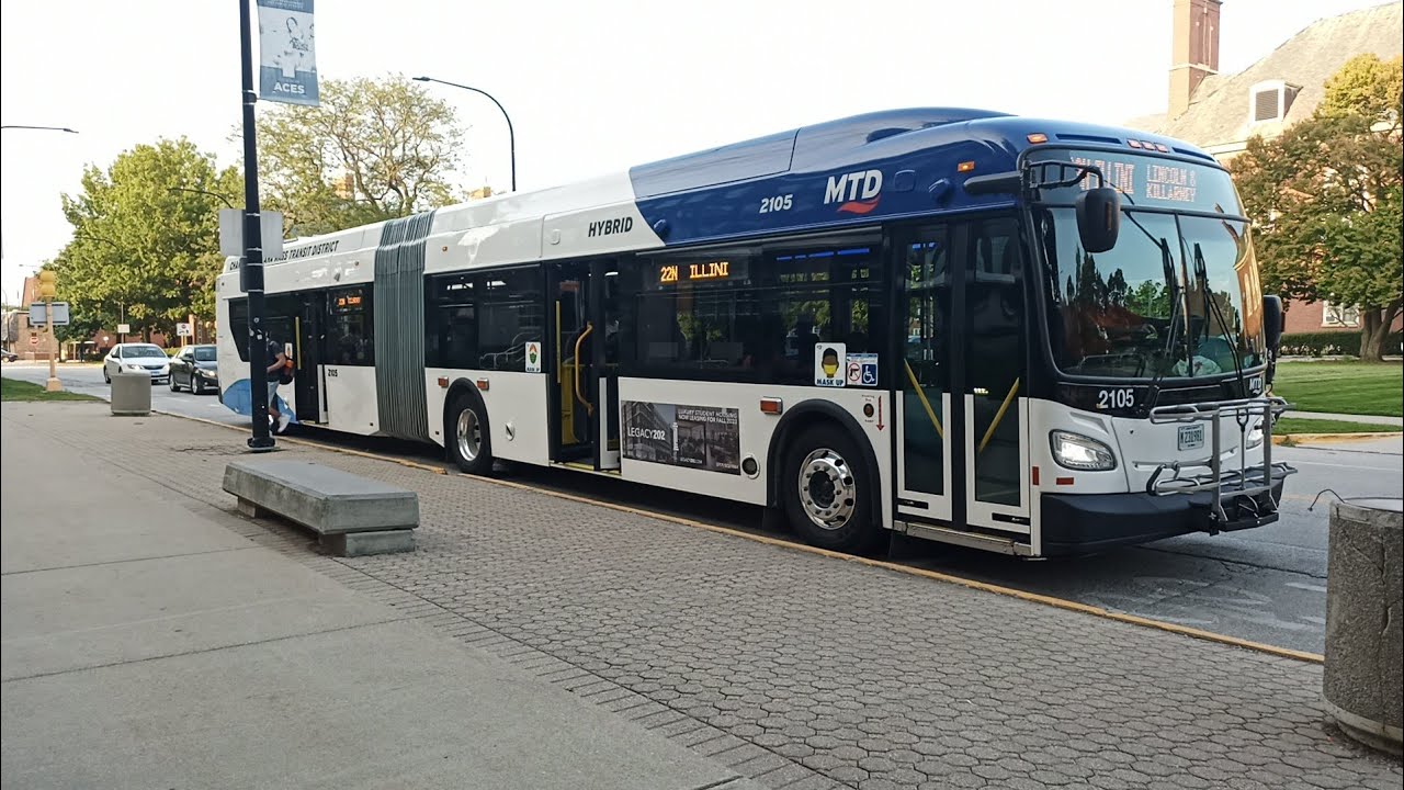 CUMTD 2021 New Flyer XDE60 2105 On Rt 22 Illini - YouTube