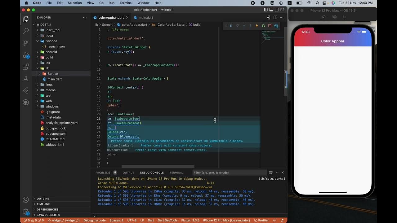 Flutter# Mix colors on Appbar. - YouTube