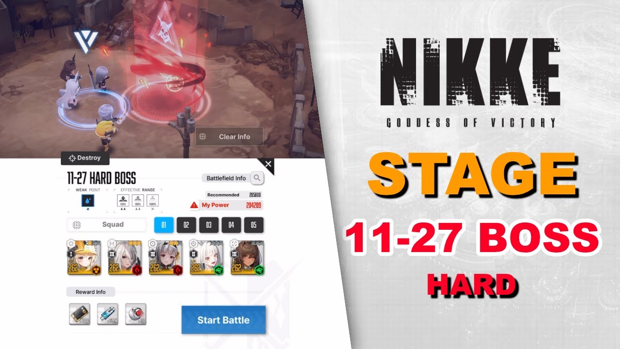 Stage 11-27 BOSS (Harvester) Hard Mode | Goddess of Victory: Nikke ...