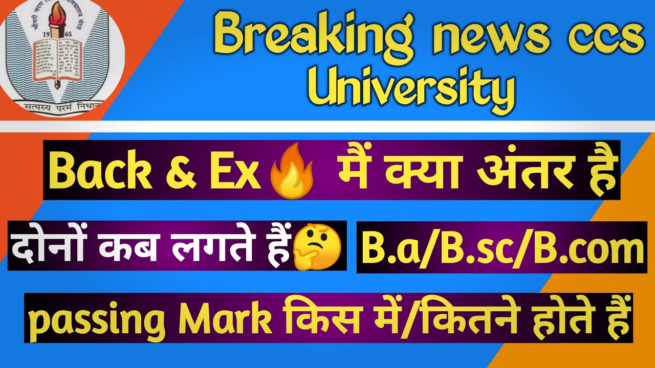 Back & ex क्या होते हैं|passing mark kya हैं🤔/Ccsu date sheet |ccsu 🔥 ...