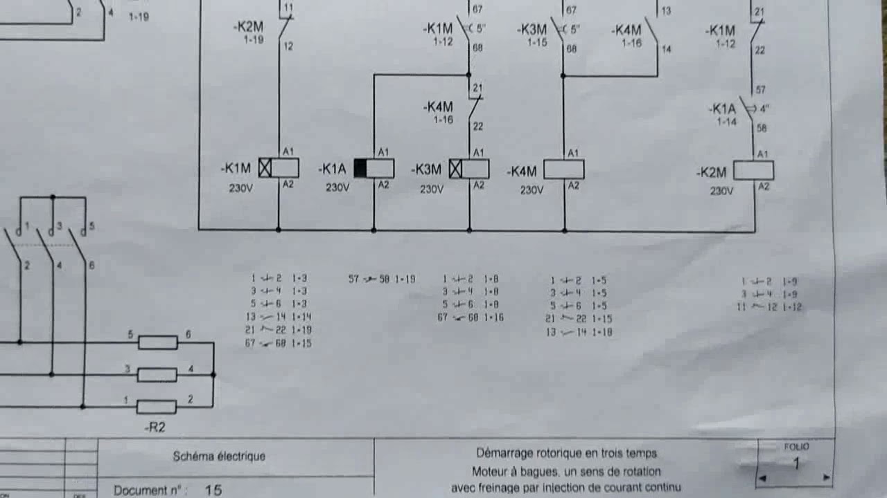 SCHÉMAS (15) DÉMARRAGE ROTORIQUE EN TROIS TEMPS FREINAGE INJECTION DE ...