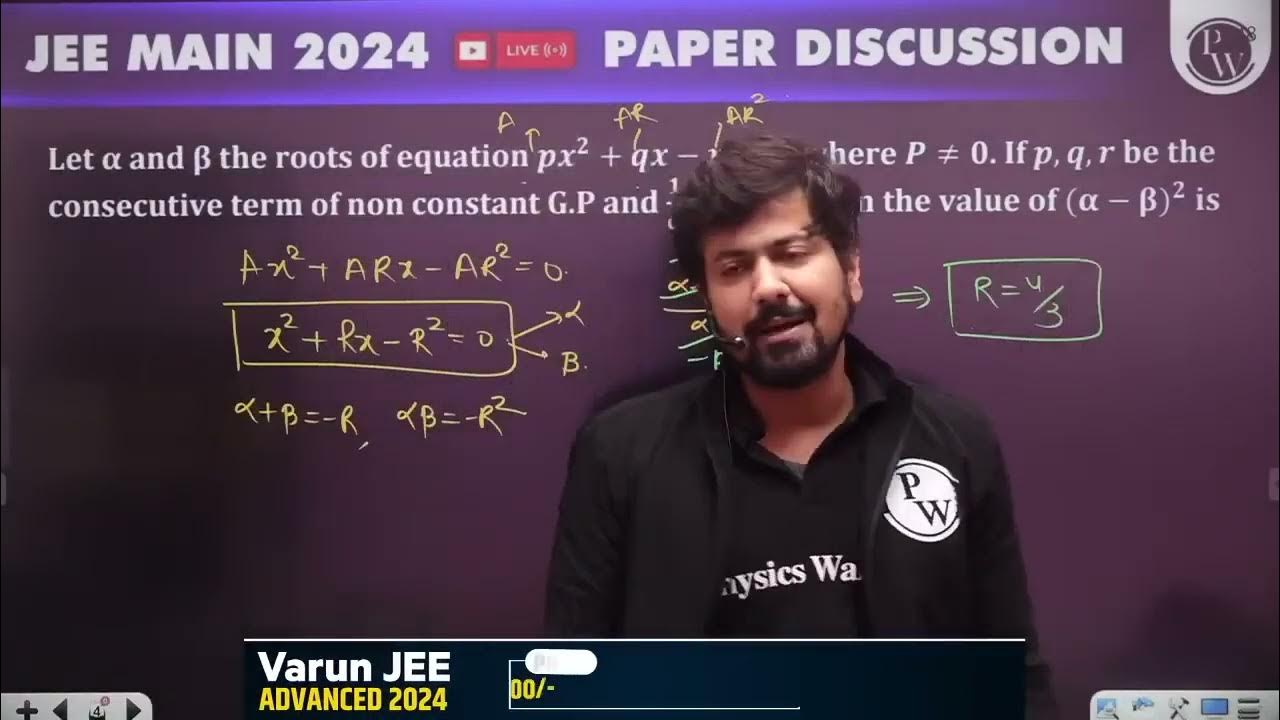 Let \( \alpha \) and \( \beta \) the roots of equation \( p x^{2} q x-r=0 \), where \( P \neq 0 ...