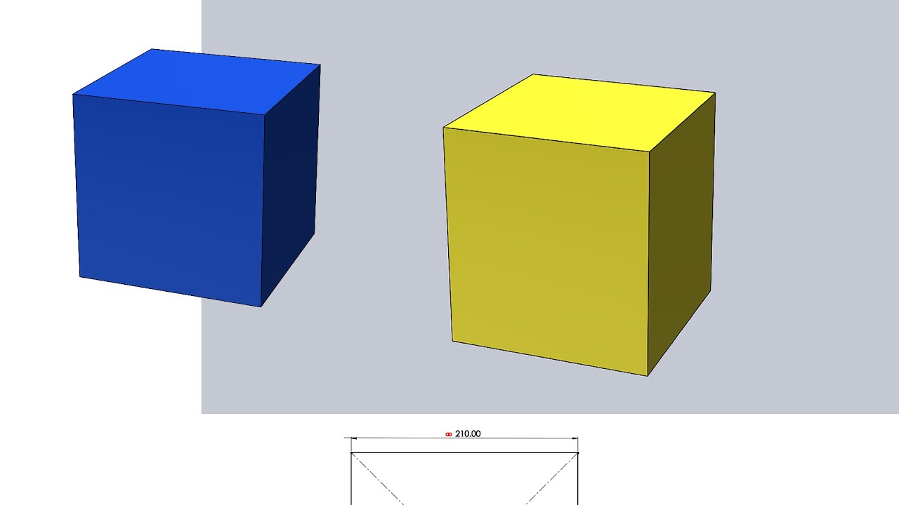 001 SolidWorks Tutorial: How to draw a cube (2methods: Solid and Linked ...