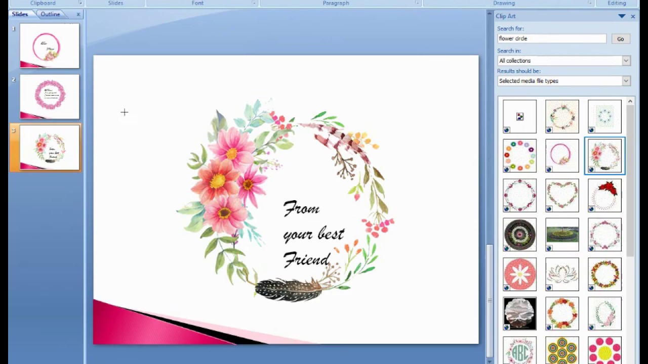 How to made card on Microsoft Power Point - YouTube