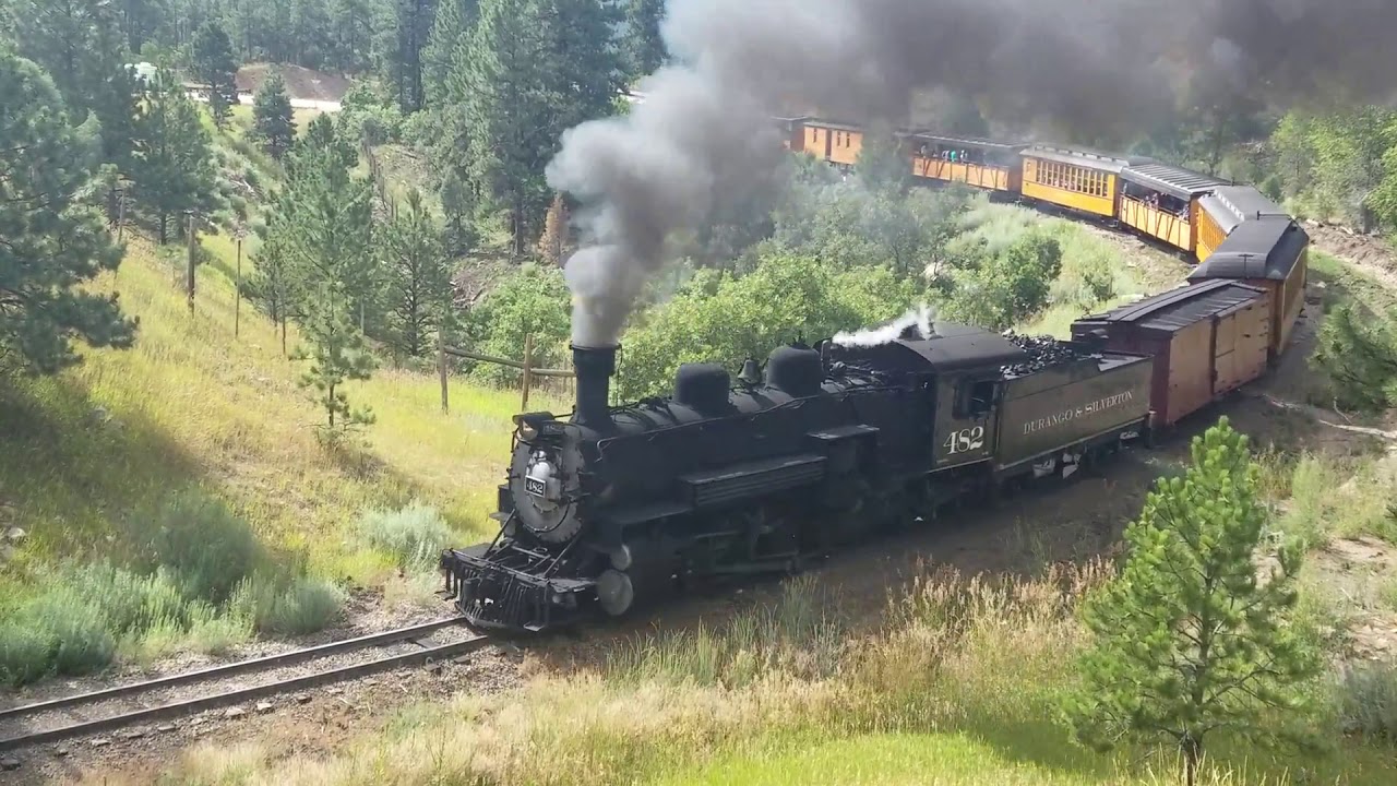 Durango & Silverton Locomotive 482 approaching Rockwood - YouTube