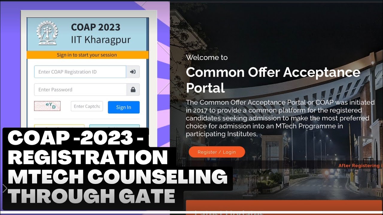 GATE 2023 - COAP 2023 MTech Counseling | How to register & all.. # ...