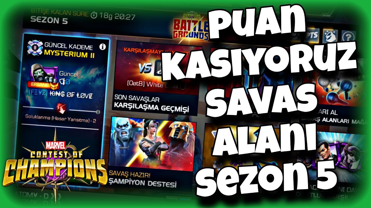 🔴 SAVAS ALANI PUAN KASIYORUZ SEZON 5 | MCOC Marvel Şampiyonlar Turnuvası - YouTube